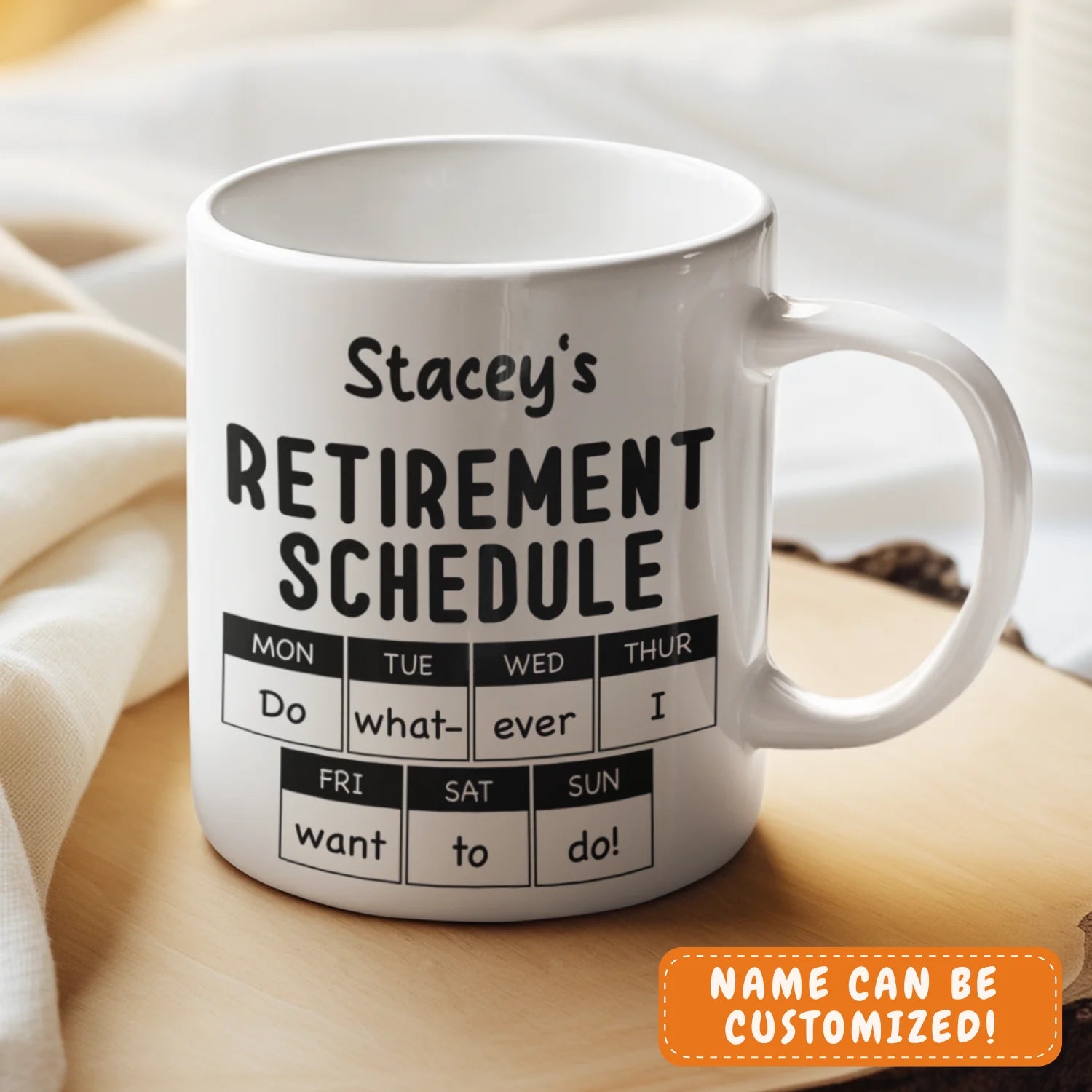 Retirement Schedule - Personalized Mug | Retirement Gift – Jack N Roy