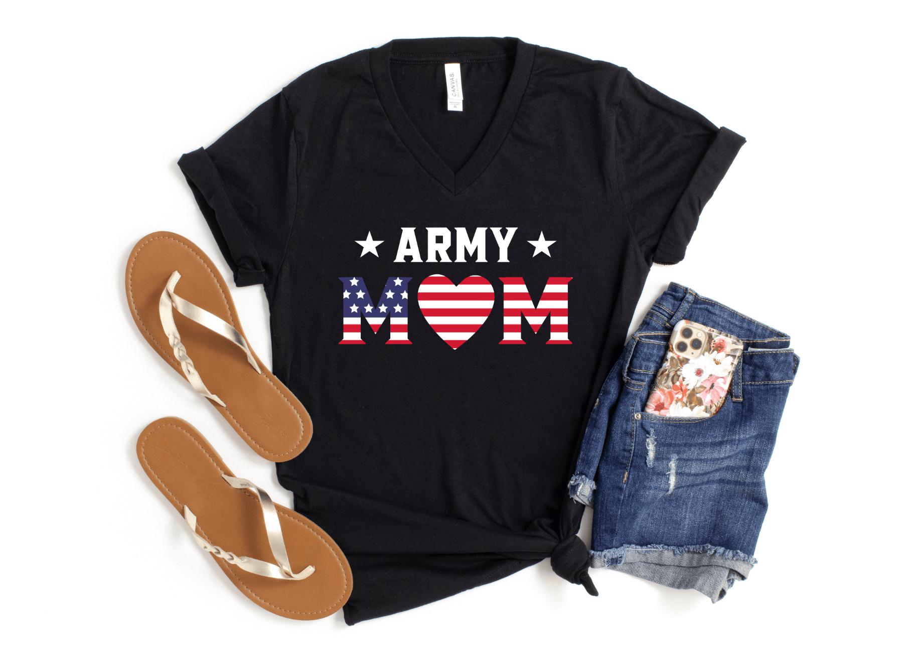Army Mom V-Neck Shirt | Mother Shirt | Gift For Mother’s day | Mom ...